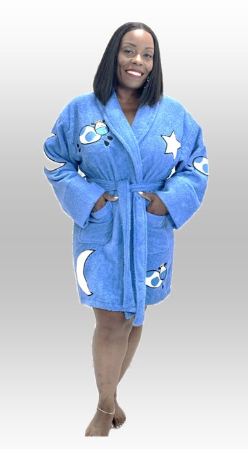 Mandy Moo Applique Short Terry Loop Bathrobe – Aegean Apparel