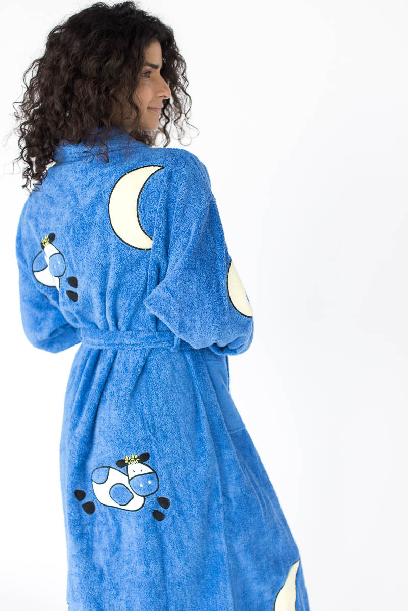 Mandy Moo Cotton Terry Cloth Long Bathrobe – Aegean Apparel