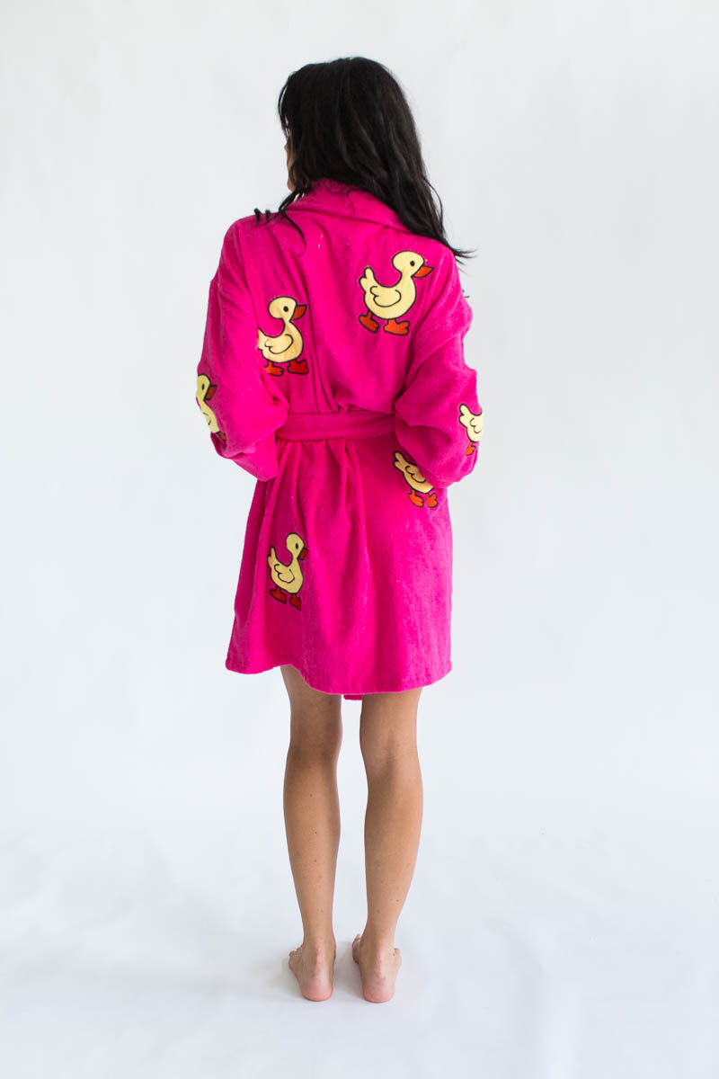 Lucky Duck Cotton Terry Cloth Short Bathrobe – Aegean Apparel