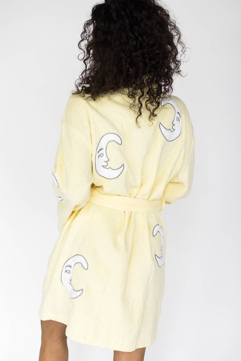Moon Cotton Terry Cloth Short Bathrobe – Aegean Apparel